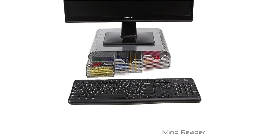 Mind Reader Monitor Stand Desk Organizer