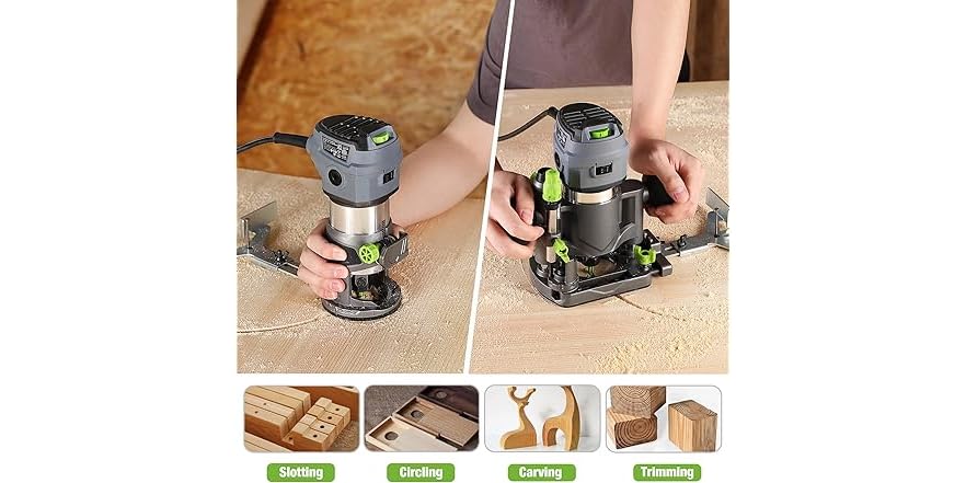 WORKPRO Compact Router Combo Kit, 6.5 Amp