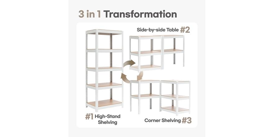 HOMEDANT House 5-Tier Adjustable Storage Shelving Unit