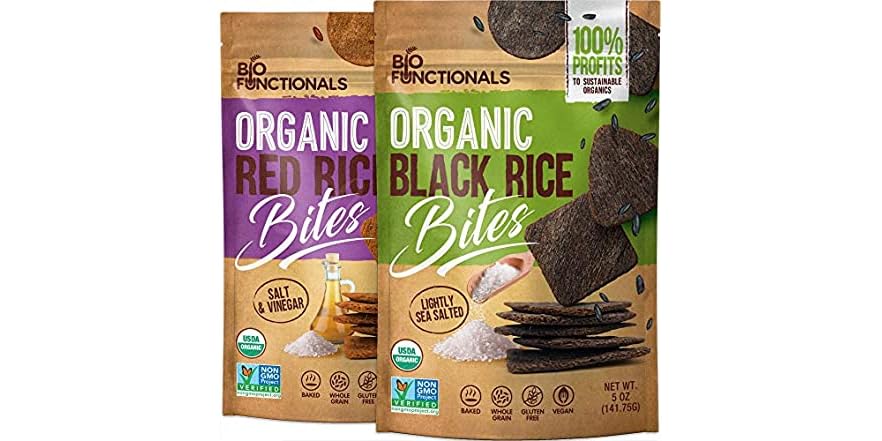 Rice Crackers Organic Gluten Free Crackers, 2 Pack