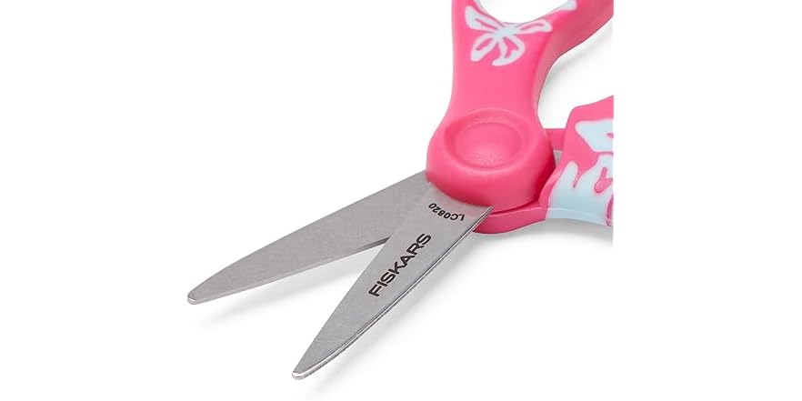 Fiskars 5" SoftGrip Pointed-Tip Scissors, Pink