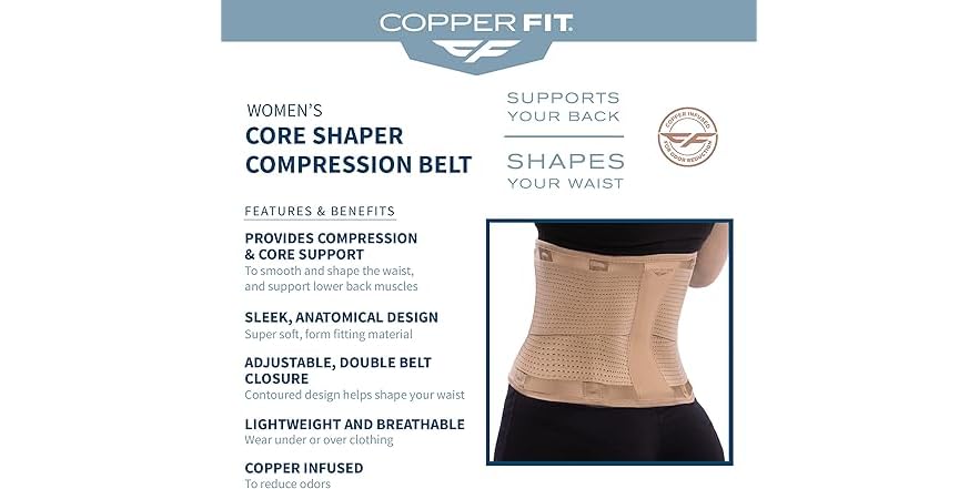 Large-XL Beige Copper Fit Women's Standard Core Shaper