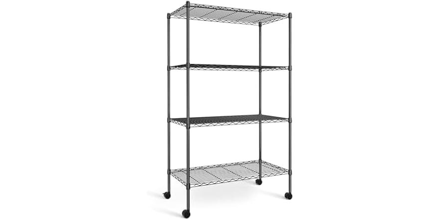 Simple Deluxe Heavy Duty 4-Shelf Black Storage Shelving Unit