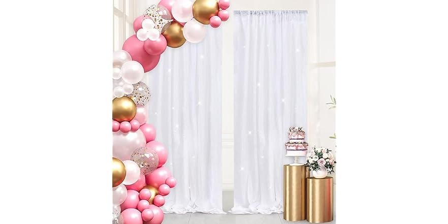 B-COOL White Sequin Backdrop Curtain