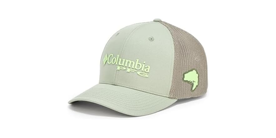 Columbia Unisex PFG Logo Mesh Ball Cap, Smokey