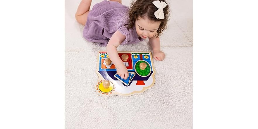 Melissa & Doug Wooden Jumbo Knob Puzzle 2-Pack