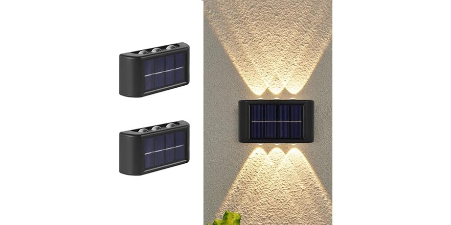 4-Pack Solar Wall Light Sconces