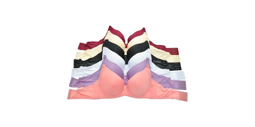 Wired Padded T-Shirt Bras w/ Wide Wings