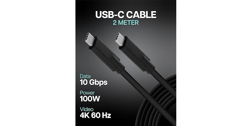 VisionTek USB-C to USB-C 3.1 Gen 2 Cable - 100W Power Delivery - 10Gbps