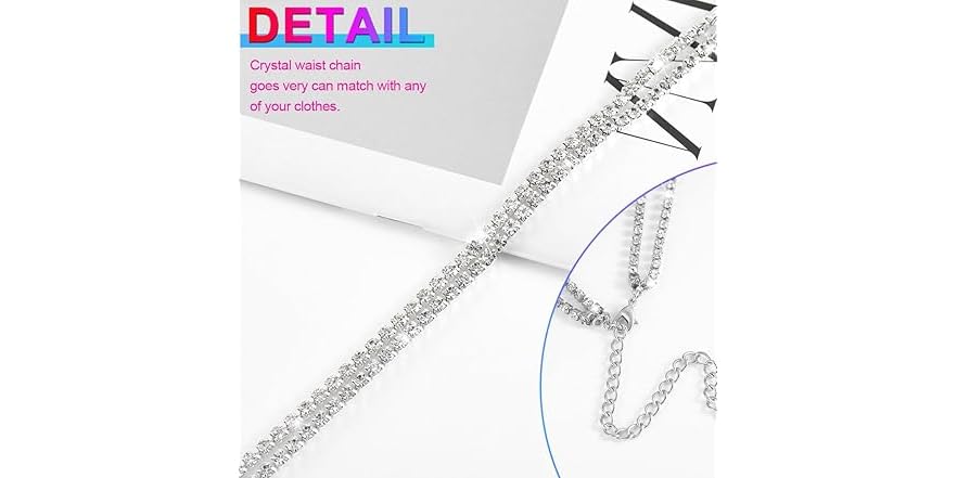Rhinestone Waist Crystal Chain 2 Pack