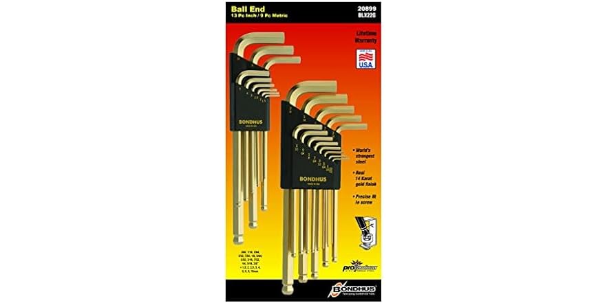 Bondhus 20899 In/MM GoldGuard Ball L-Wrench Double Pk