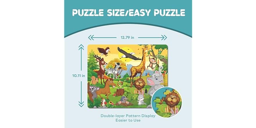 4 Pack 100 pcs Montessori Puzzles
