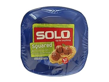 Solo Plastic Plates Square, 30 Pack