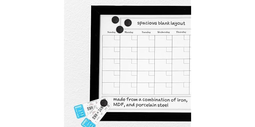 Sunnydaze Monthly Calendar Whiteboard