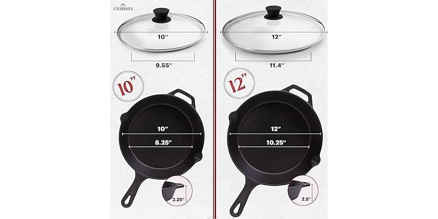 Cuisinel Cast Iron Skillets Set