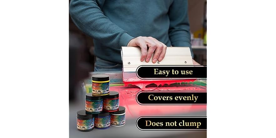 Screen Print Ink, 6 Colors 8 Ounce jars
