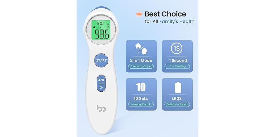 (2 Pack) Forehead Thermometer for Adults and Kids