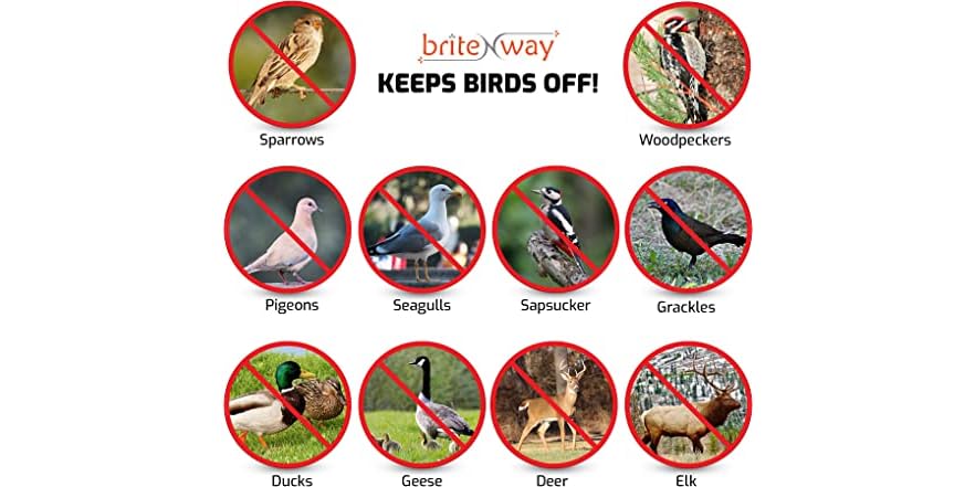BRITENWAY Bird Deterrent Reflective Tape Ribbon