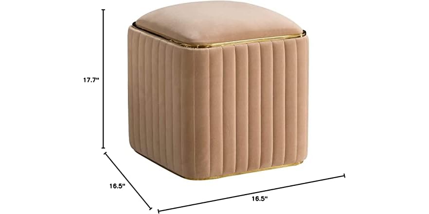 Acanva Velvet Ottoman Square Foot Stool