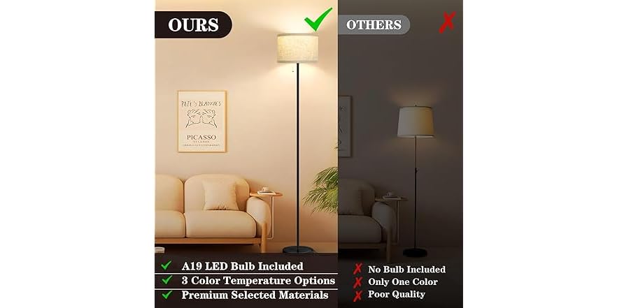 VerRon 3 Color Temperature Floor Lamp