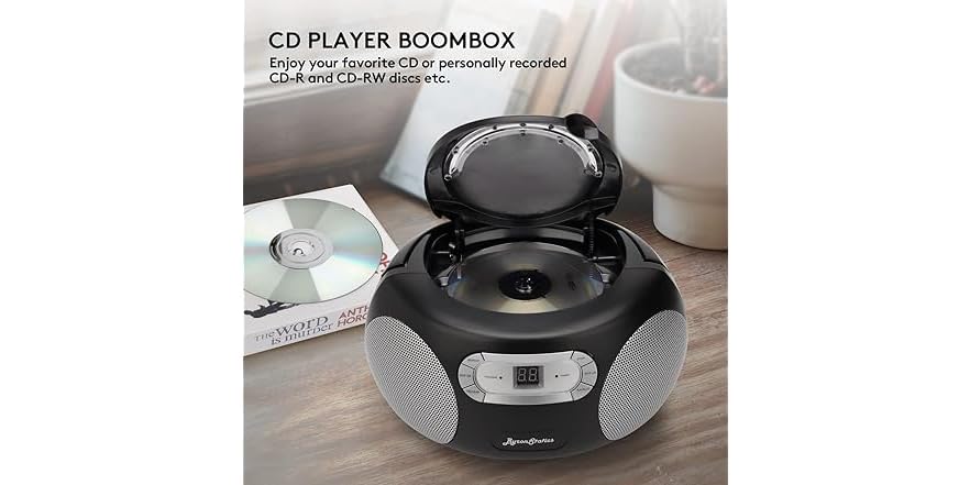 ByronStatics Portable CD Player Boombox