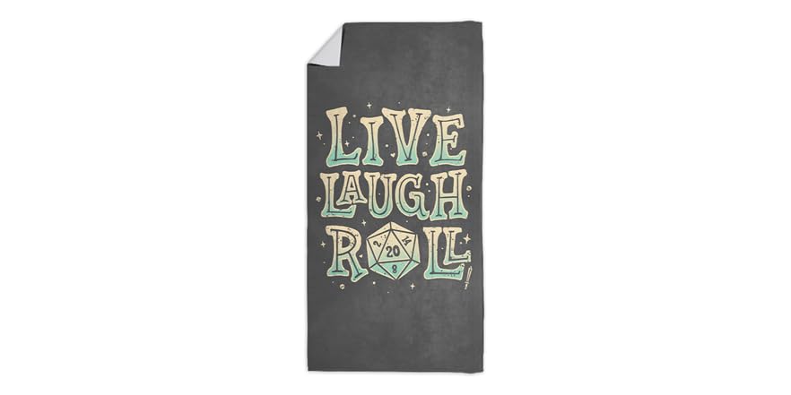 "Live, Laugh, Roll" Beach Towel