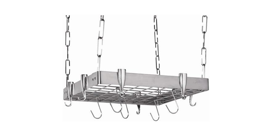 Square Pot Rack 20"x22" - Stainless Steel