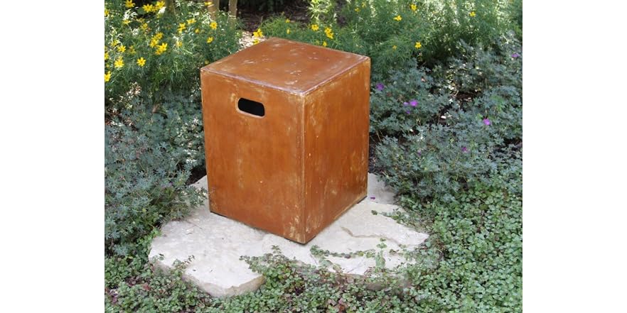 Square Caramel Concrete Garden Stool