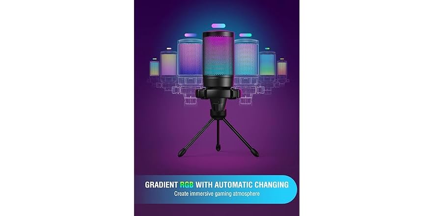 USB Pop Filter RGB Microphone With Stand