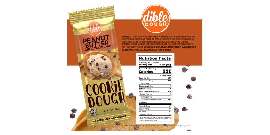 10Pk Dible Dough Shelf Stable Edible Cookie Dough