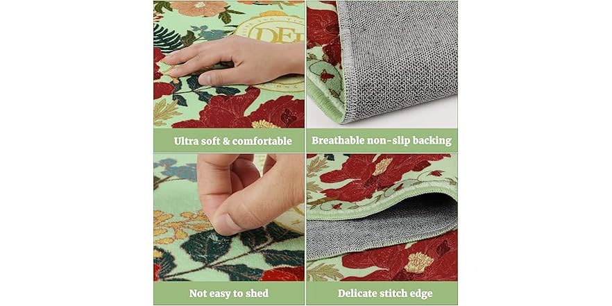 ROTTOGOON 2' x 3' Floral Hallway Runner Rug