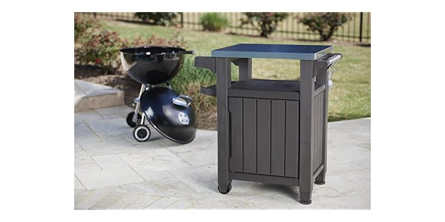 Keter Unity Portable Outdoor Table and Storage Cabinet