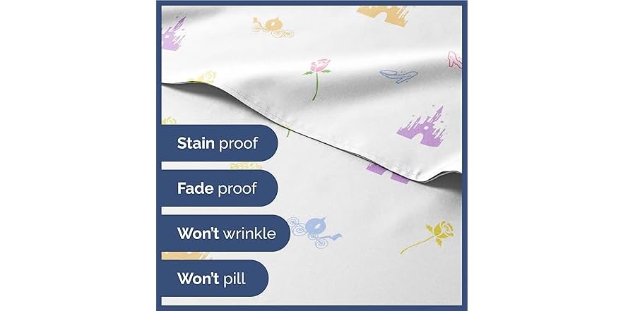4 Piece Full Kids Princess Sheet Set