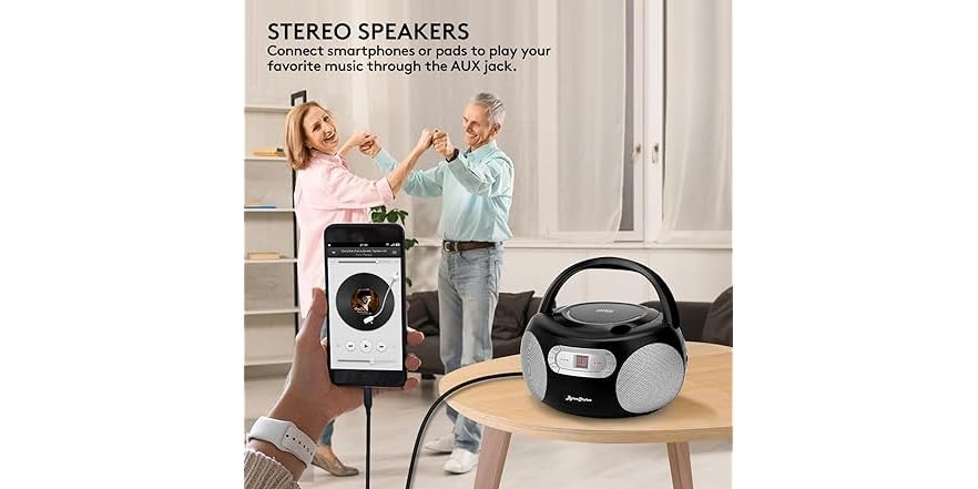 ByronStatics Portable CD Player Boombox