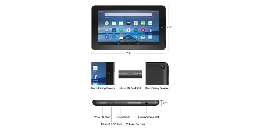 Amazon Fire 7" (2015) 16GB Wi-Fi Tablet