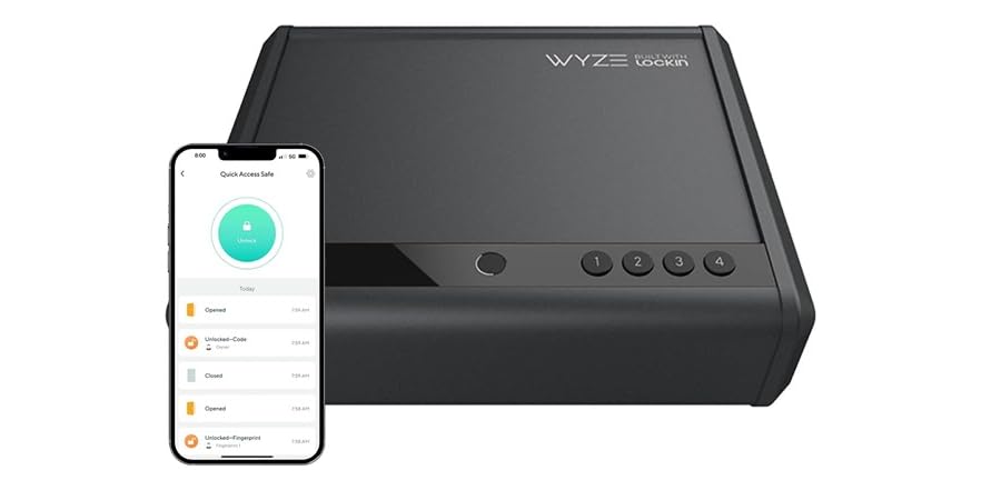 Wyze Gun Safe with Instant Fingerprint, Backlit Keypad, App Unlock ...