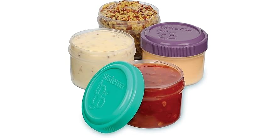 Sistema 4-Piece Salad Dressing and Condiment Containers