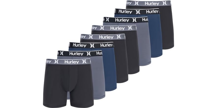 Hurley Men's 8-Pack Boxer Briefs
