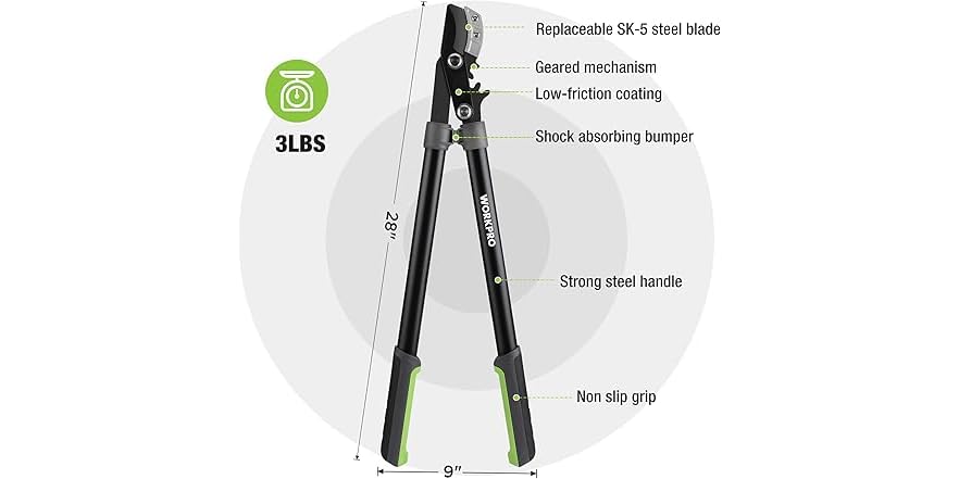 WORKPRO 28" Anvil Lopper Black