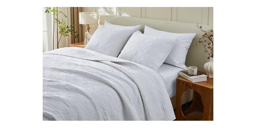 Flavia Cotton 3 Piece Quilt and Sham Set