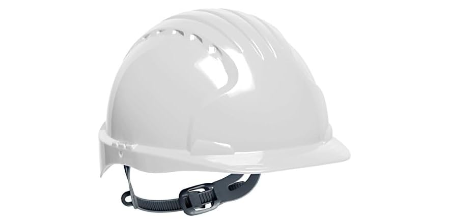 Safety Works Pro Hard Hat 6pt Slip Susp, White
