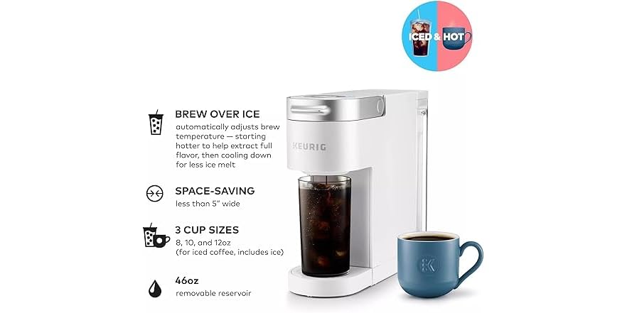 Keurig K-Iced Plus Single-Serve Coffee Maker, Brews Iced Cof (Open Box)
