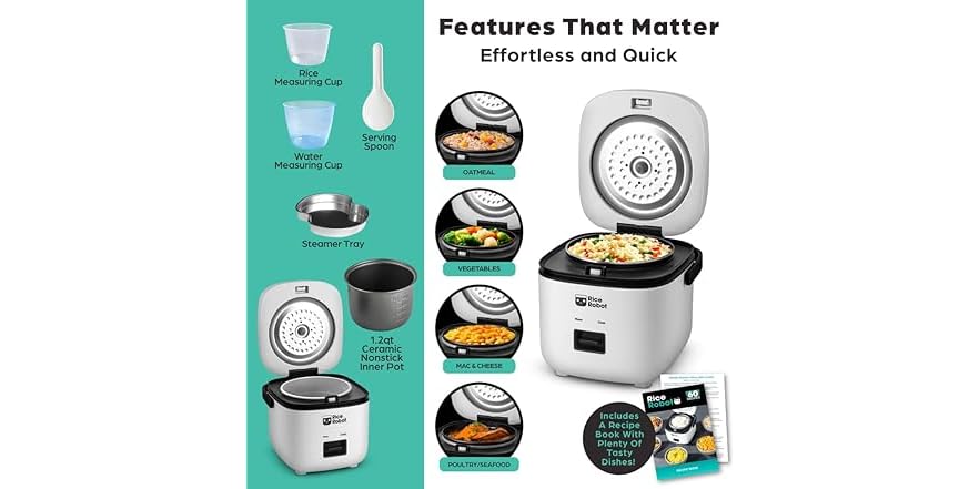 Rice Robot Personal Rice Cooker 1 Quart