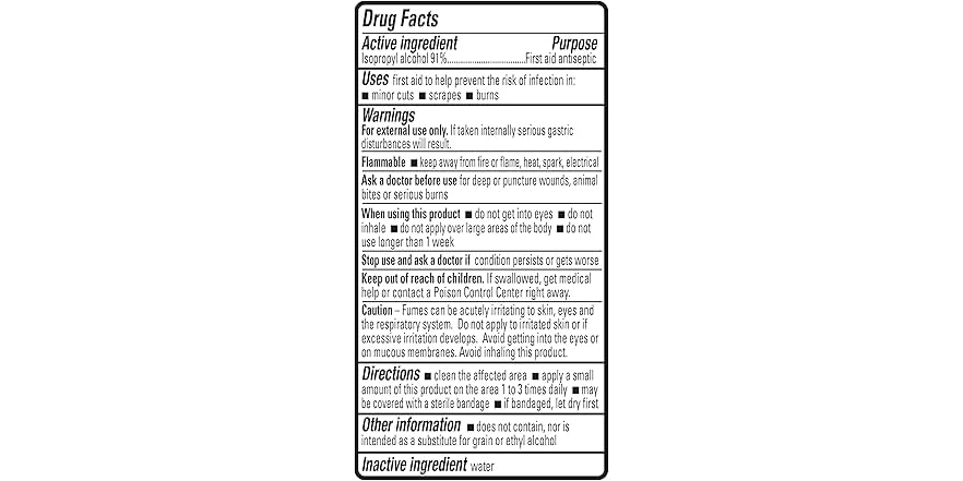 Amazon Basics 91% Isopropyl Alcohol First Aid Antiseptic