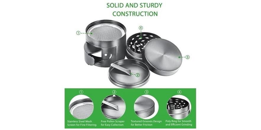 5-Piece Titanium Herb Grinder, Your Choice