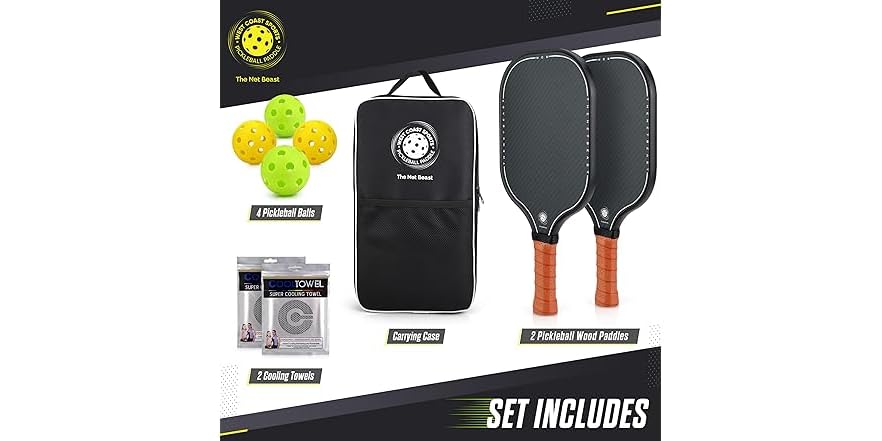 Net Beast Pickleball Paddles Set of 2 Fiberglass