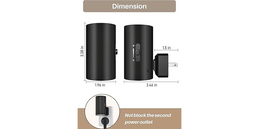 Black LED Dimmable Night Lights