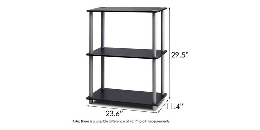 3-Tier Tube Storage Shelf Grey