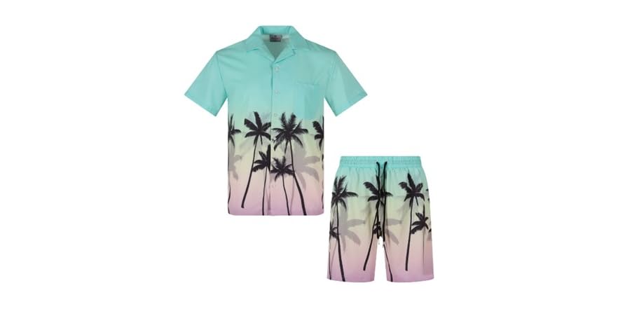 2Pc Mens Top & Bottom Beach Set