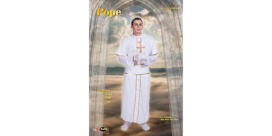 Men's Pope Costume(White, OneSize)